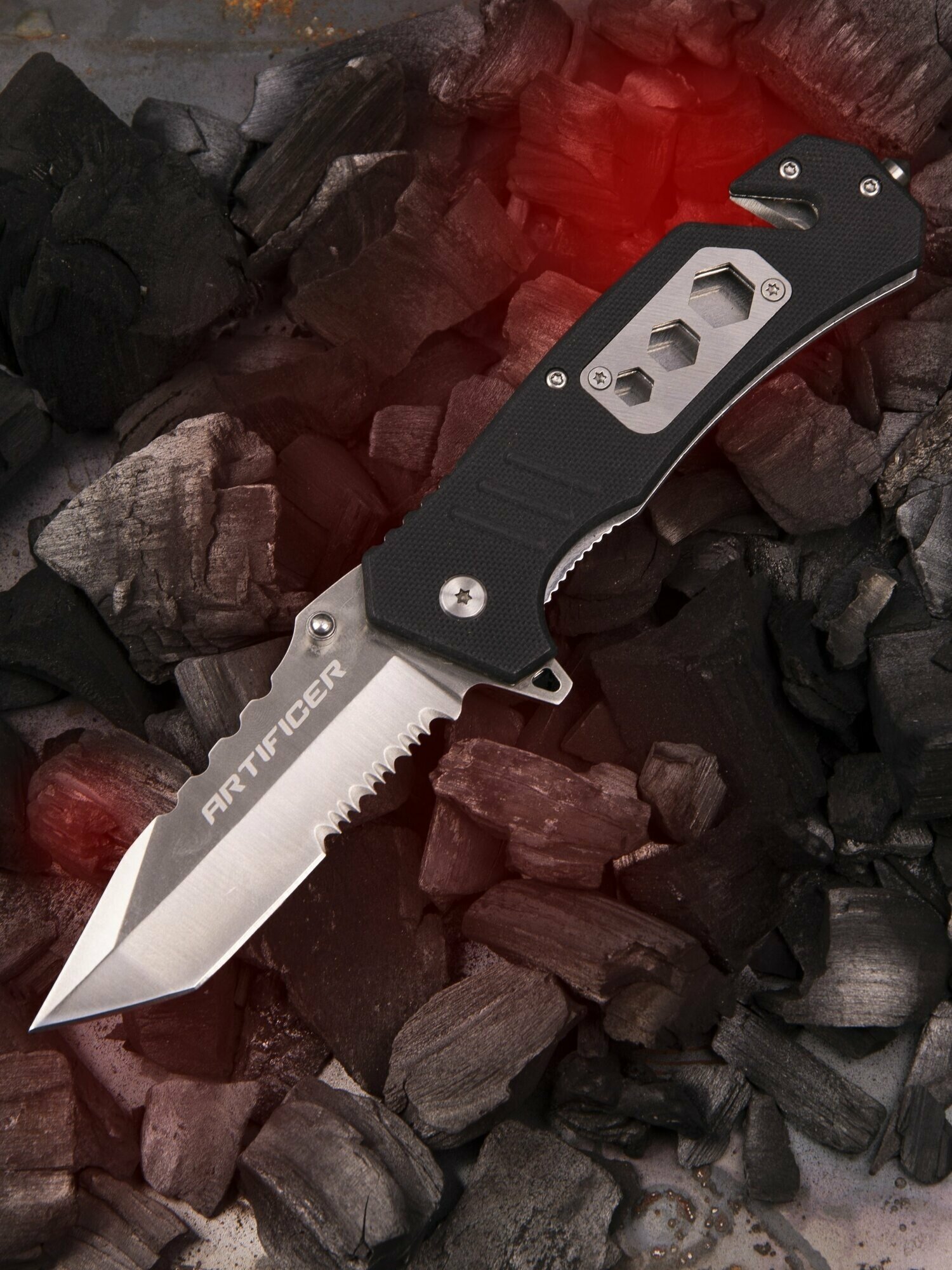 Нож складной автоматический с тактической рукоятью Ножемир Чёткий расклад ARTIFICER A-234