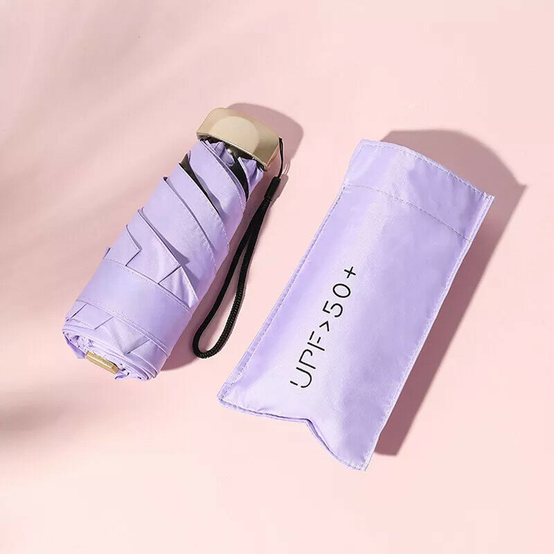 Солнечный зонт для взрослых легкий изящный с высоким уровнем защиты и настраиваемым дизайном, фиолетовый