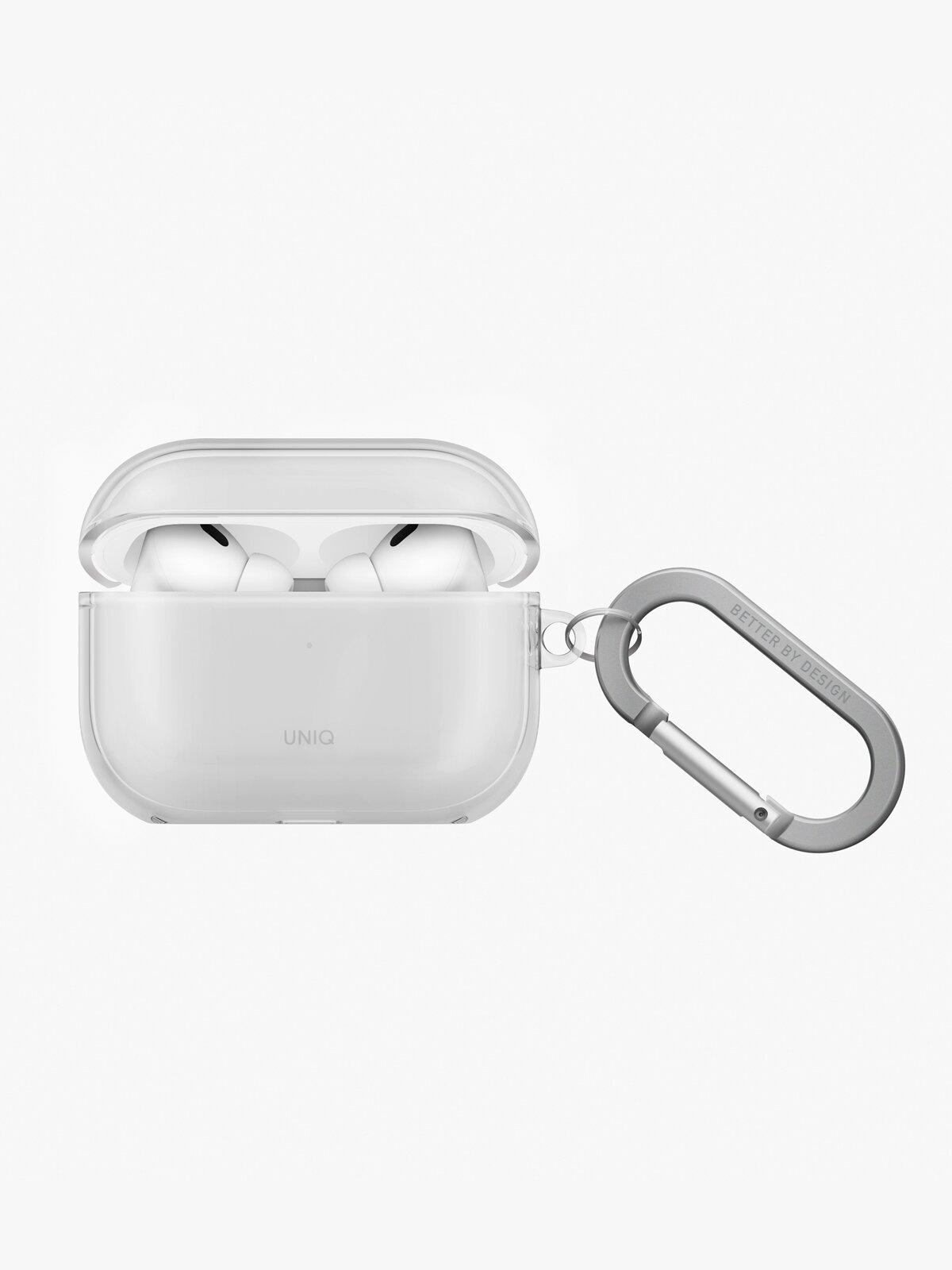Uniq силиконовый чехол для Airpods Pro 3, Glase TPU с карабином, Glossy Clear