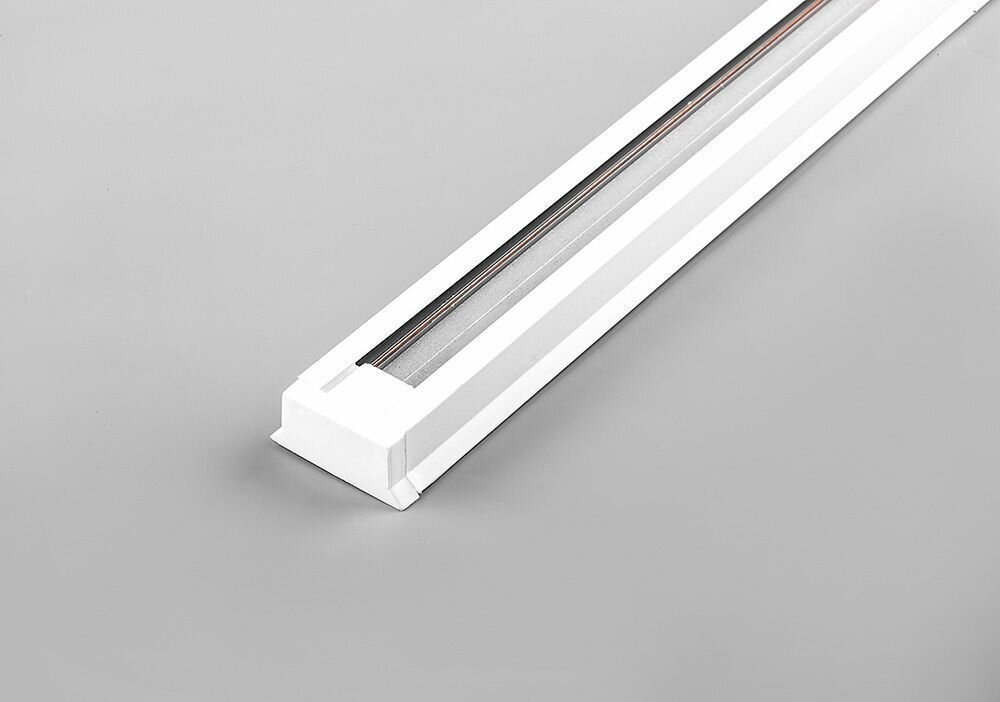 Шинопровод для трековых светильников Feron 1 м, белый, токовод, заглушка, крепление