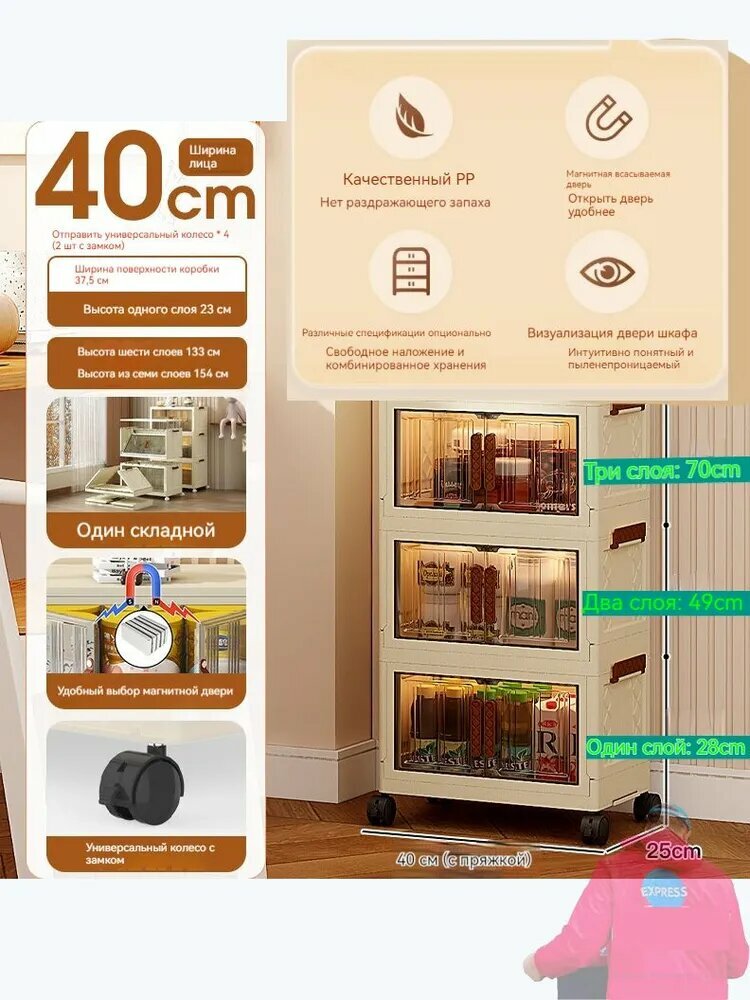 Коробка для хранения длина 40 см, ширина 25 см, высота 70 см.