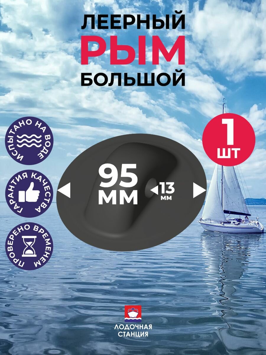 РЫМ леерный для лодки ПВХ, 1 штука, Boat Plastic, цвет-черный.