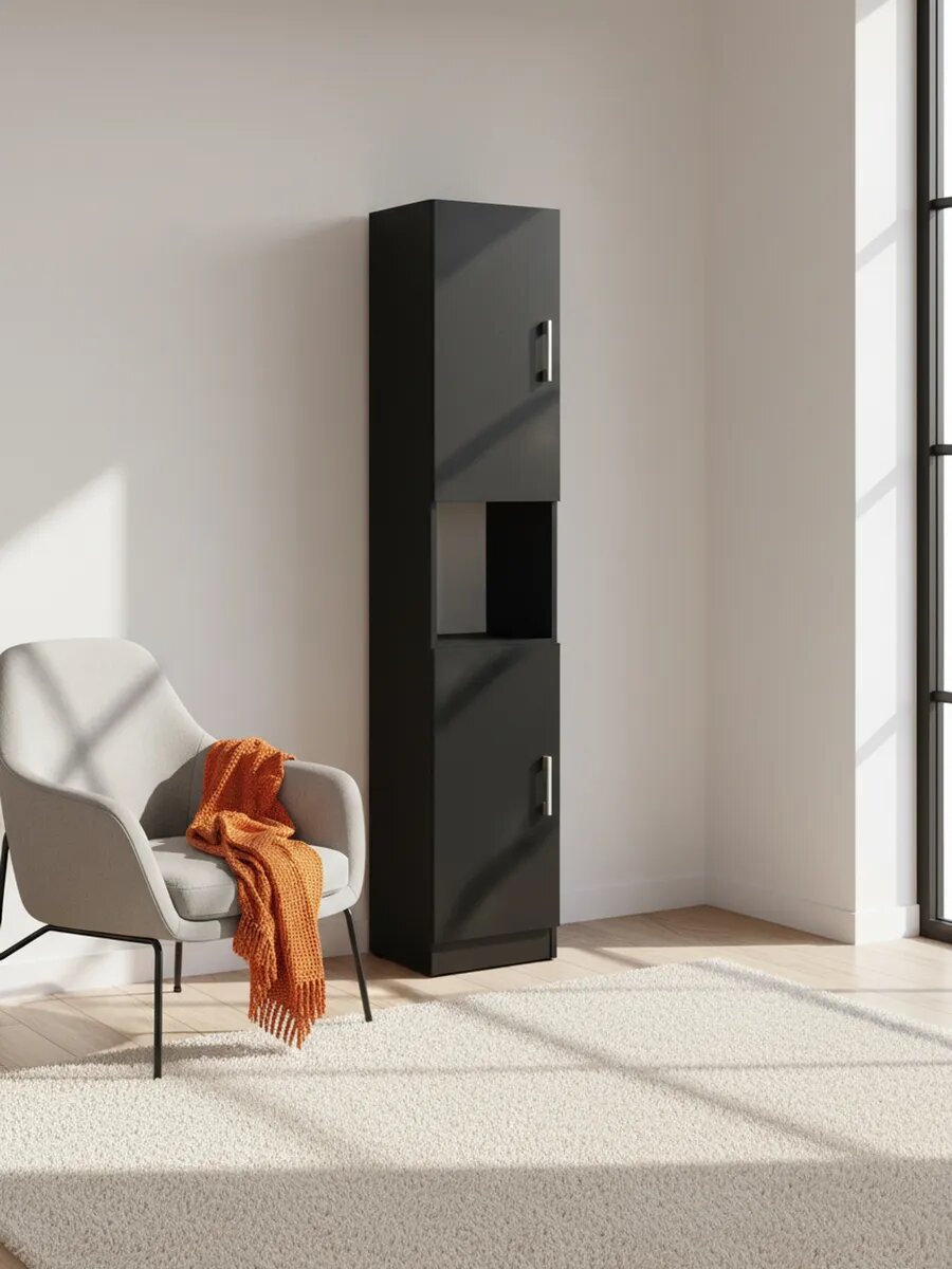 Распашной шкаф пенал FRESTER с полками для одежды в спальню, от производителя