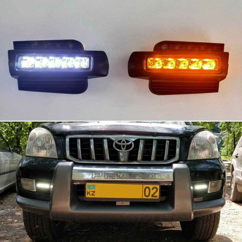 Огни дневные ходовые, Светодиодная, 2 шт, арт. Toyota Prado 120 FJ120 LC120 2003-2009