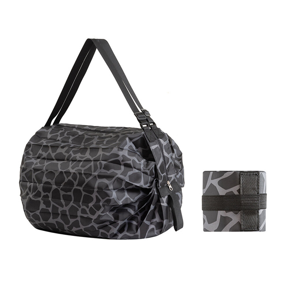 Сумка для покупок Foldable Tote bag многоразовая из нитрона, стираемая, 6 цветных печатей, максимальная нагрузка 10кг, размер упаковки 8*8*8см, вес 100г, 1шт