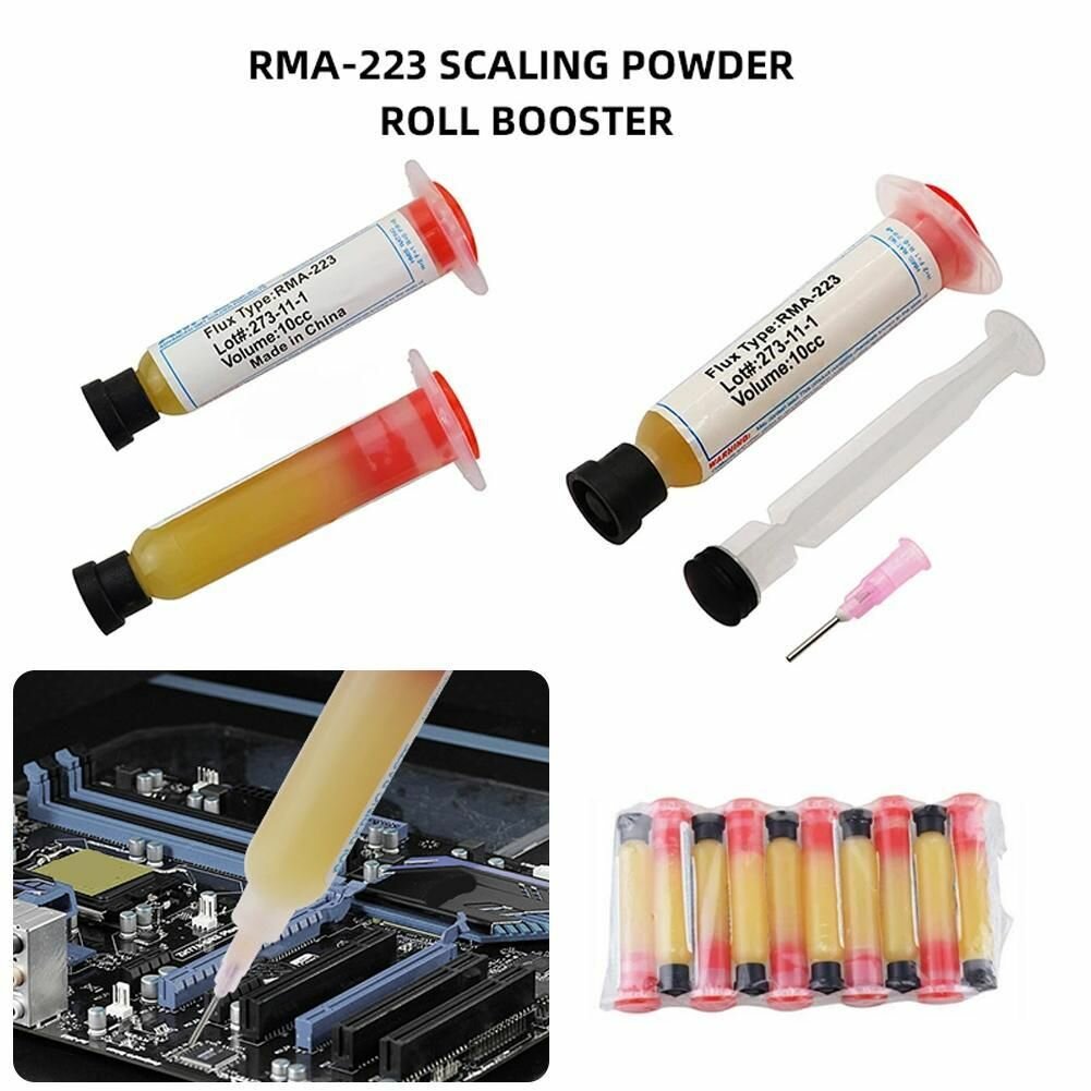 Флюс гель для пайки RMA-223 + 1 иглы + поршень