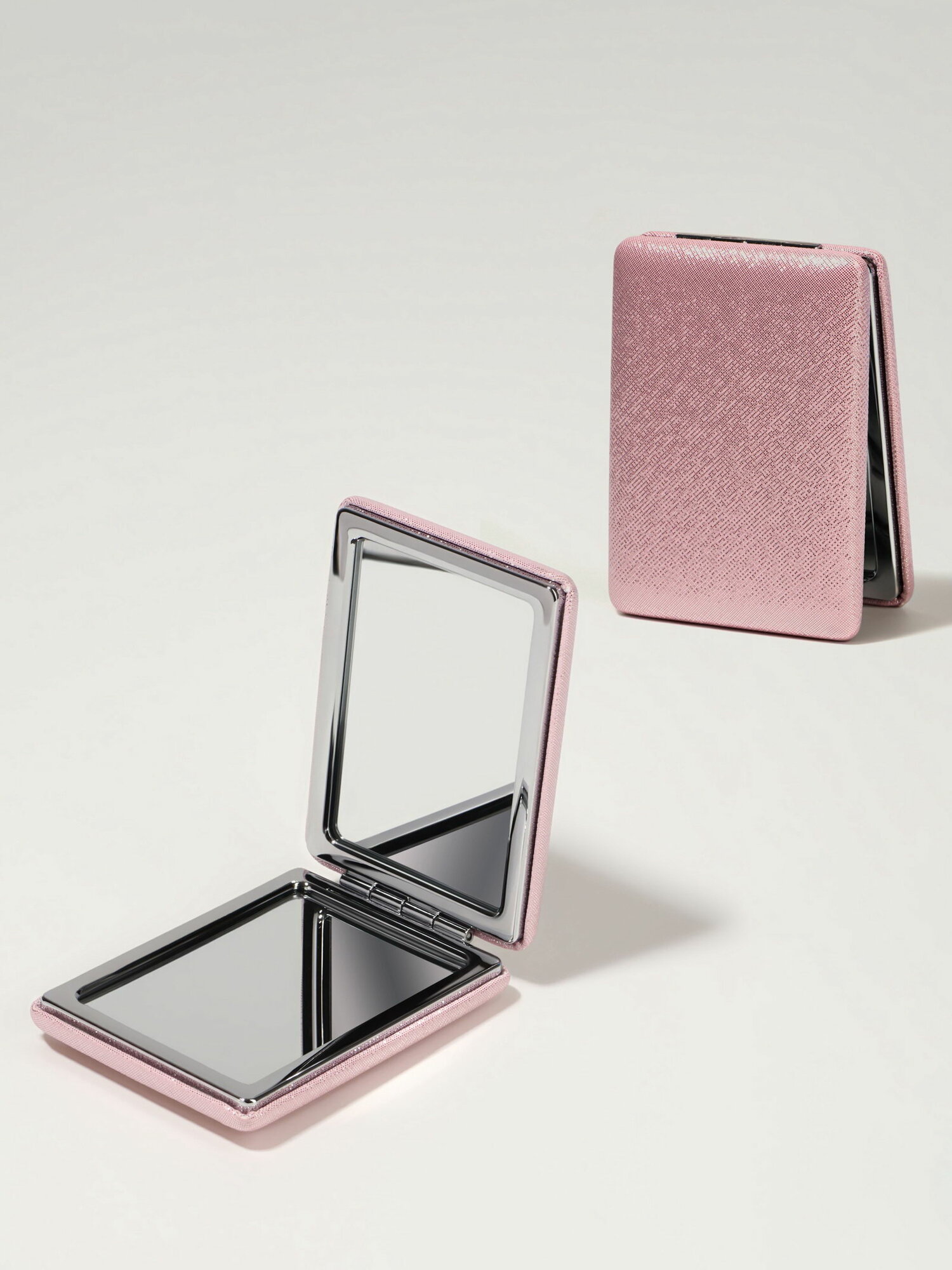 Зеркало складное "Блеск", 6.3x8.7x1.8 см, цвет розовый, особенность зеркала: без увеличения