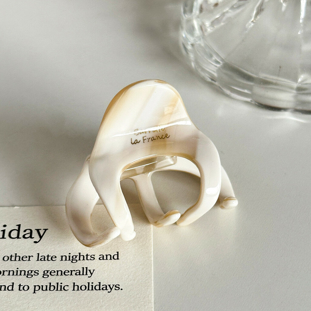 Шикарная маленькая заколка для волос из ацетата, элегантный модный аксессуар для женских причесок, молочно-белая