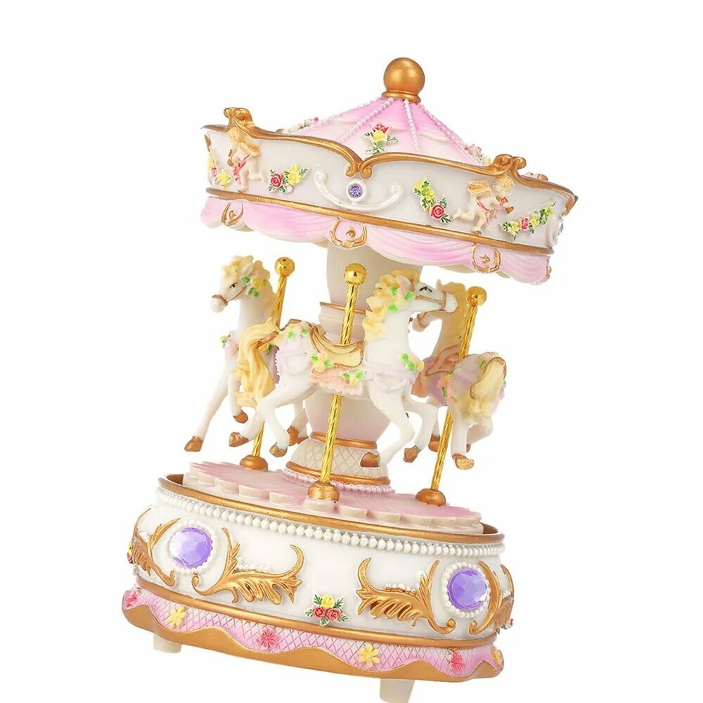 Mini Carousel Clockwork Music Box Музыкальная шкатулка