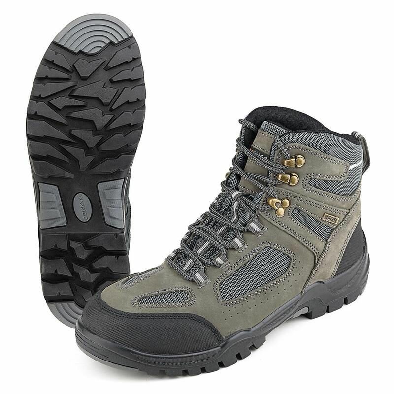 Ботинки треккинговые мужские WG2-21-NT ПУ-резина натуральная кожа серые размер 42