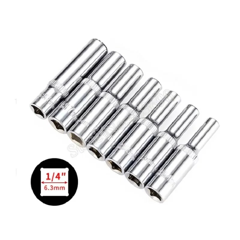 Набор головок Paowuxian 1/4", 4-14 мм, 4,5 мм
