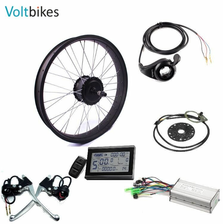 Мотор-колесо для фэтбайка переднее редукторное, 24" 350Вт, KT LCD 3, 135мм, набор (KT-DDK)