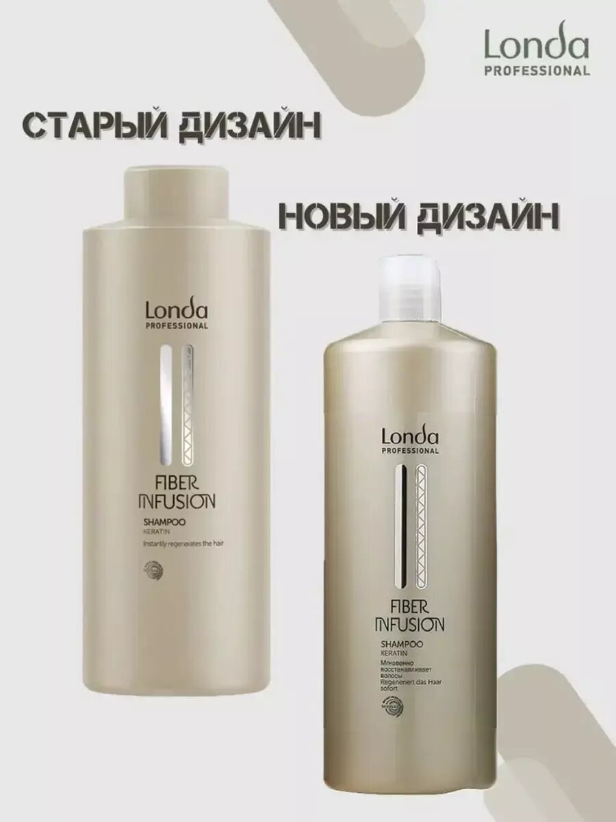 Шампунь Londa Professional Fiber Infusion, с кератином, для всех типов волос, восстановление, 1000мл.