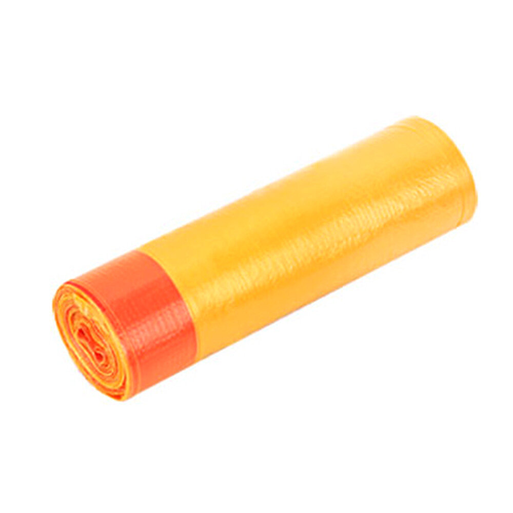 Мусорные пакеты с шнурком для завязывания, точечноразрывные, портативные, автоматически закрывающиеся, толстые, цветные: зеленый, желтый, черный, синий (выбор), 15 штук в рулоне, размер пакета 450*550 мм, материал PE