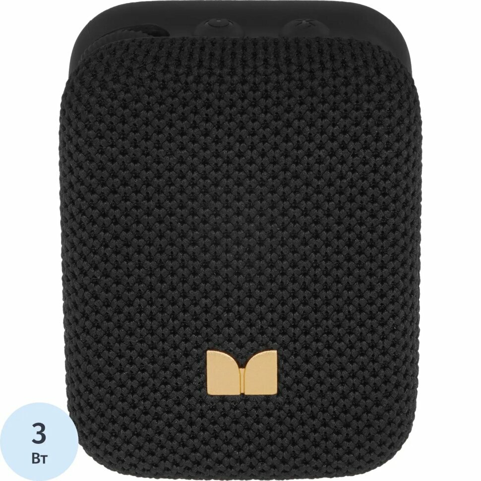 Колонка портативная Monster Atomic Atom, чёрная, 2419667