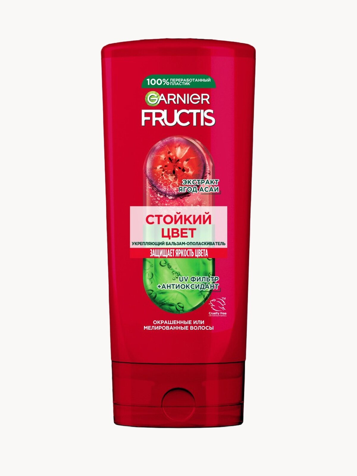 Garnier Fructis Укрепляющий бальзам-ополаскиватель для волос Стойкий цвет, для окрашенных или мелированных волос, 200 мл