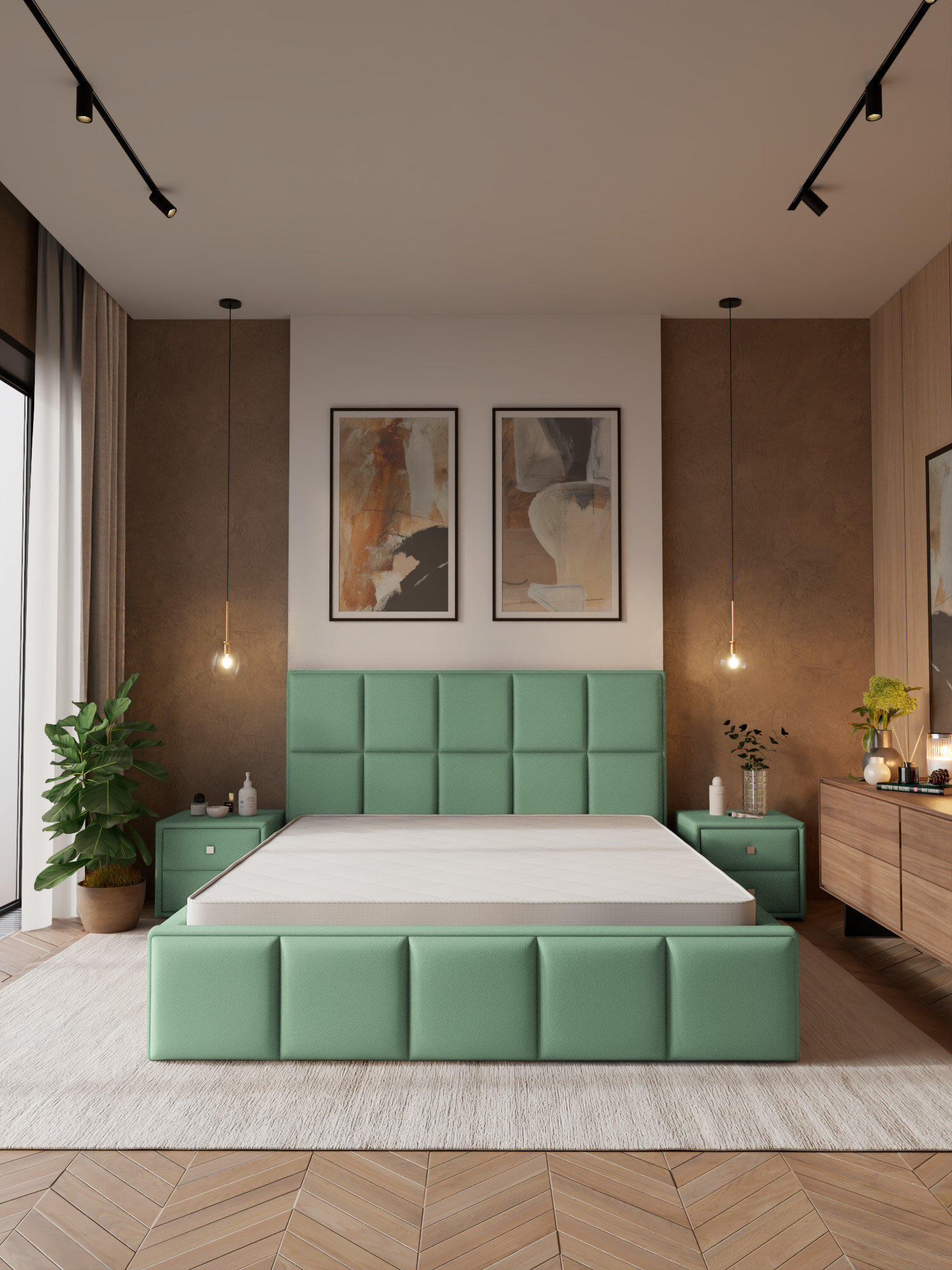 Кровать двуспальная 140х200 с подъемным механизмом, Флоренция макси с мягким изголовьем для дома и спальни, ортопедическое основание, ящик для белья