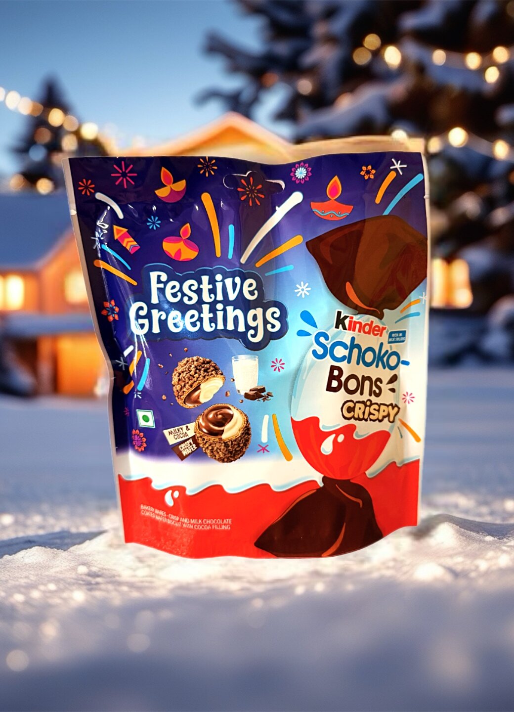 Шоколадные конфеты Kinder Schoko-Bons Crispy, в хрустящей посыпке, 67.2 гр (Германия)