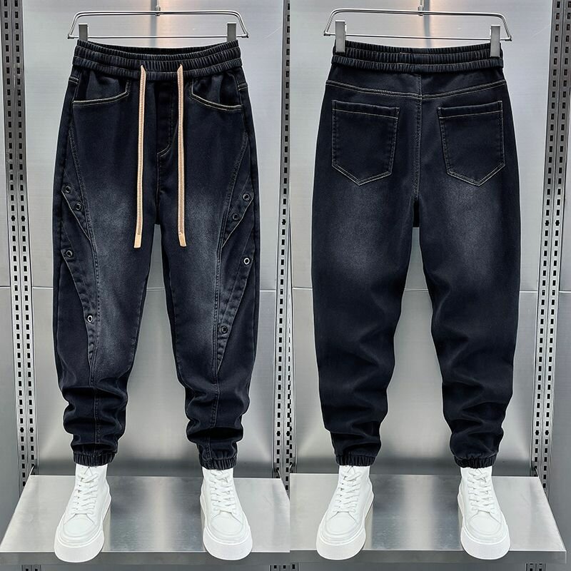 Тренд RONG CH Джинсы Мужские Трендовые Новые Прямые Осенние Американские Кроп Деним, Размер_M