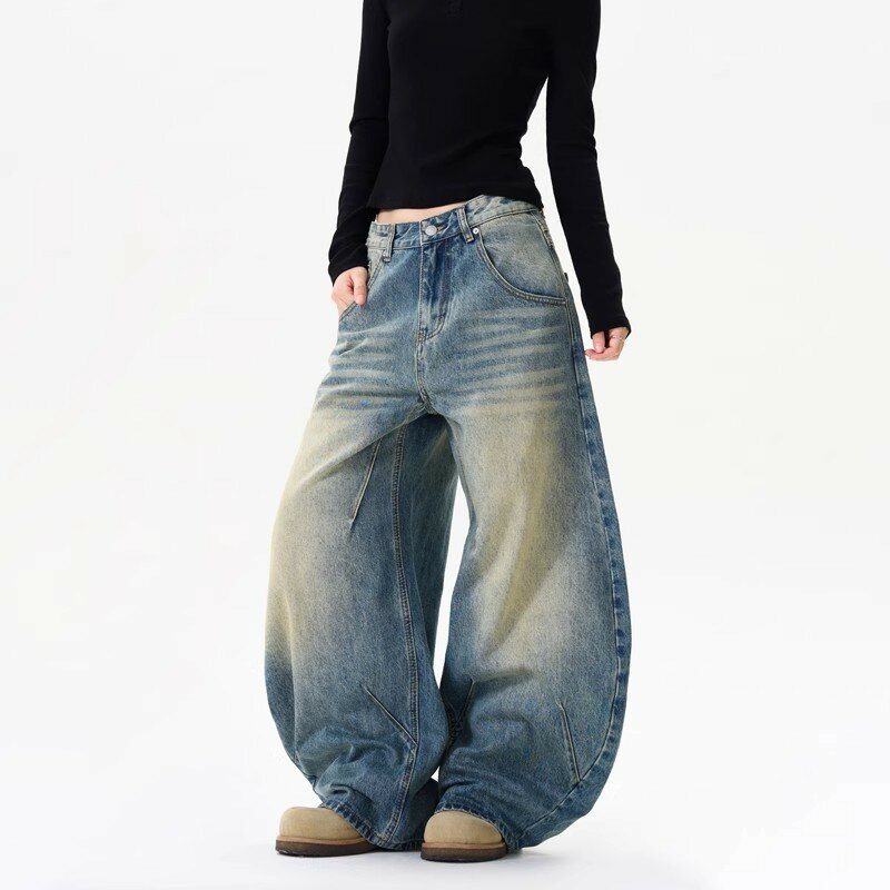 Тренд RONG CH Мужские Джинсы Стрейт Винтаж Печать Хип-Хоп Готик Деним, Размер_L