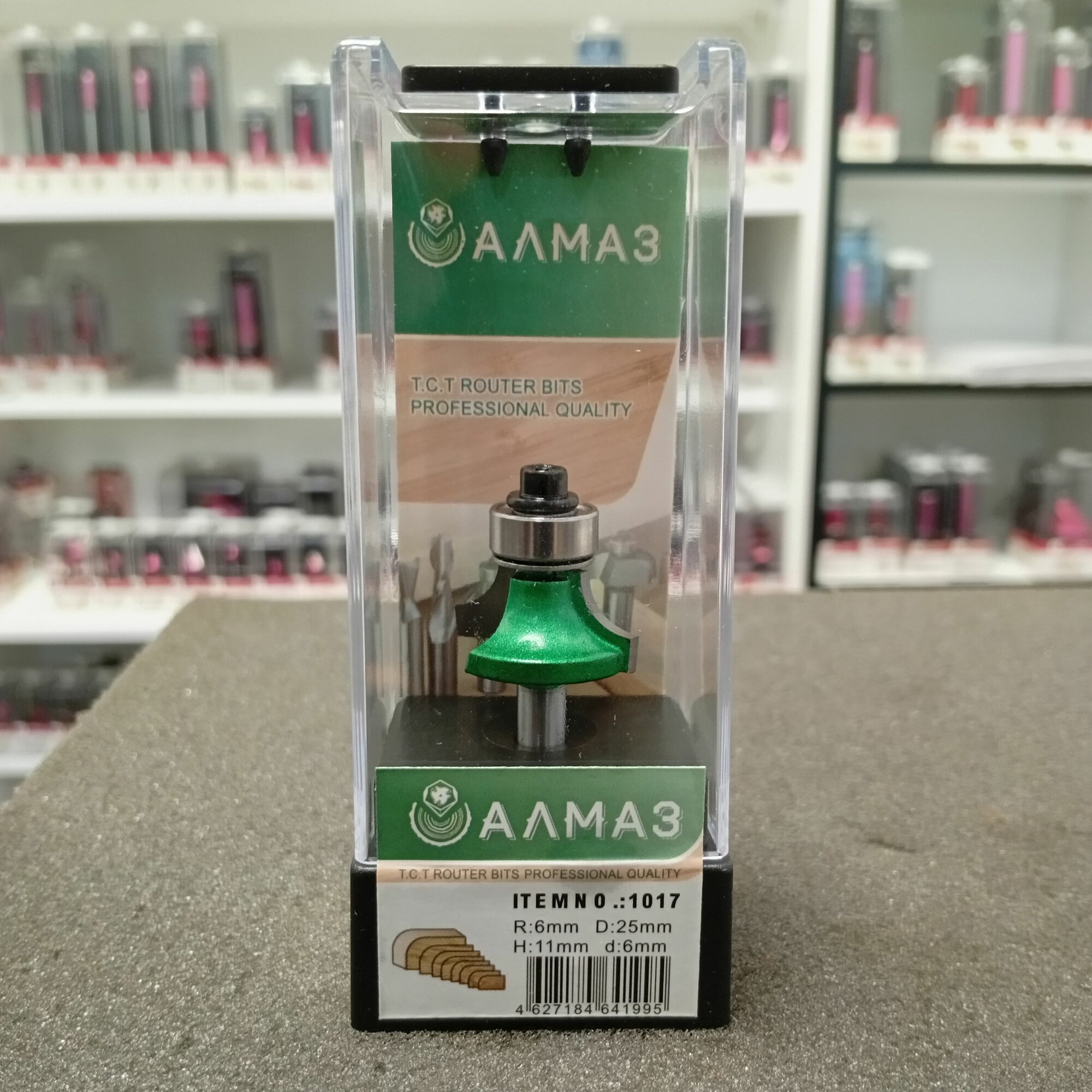 Фреза радиусная алмаз R:6mm D:25mm I:11mm d:6mm