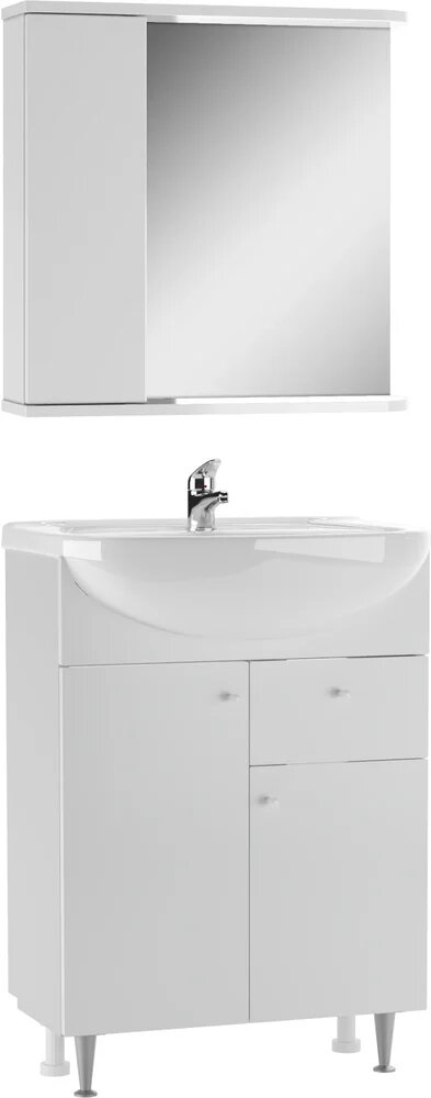 Мебель для ванной комнаты Айсберг Промо 60 2 дверцы, 1 ящик, белая