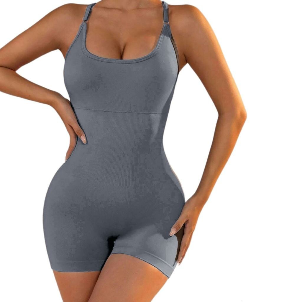 Женские йога-шорты с высокой талией, Темно-серый - S