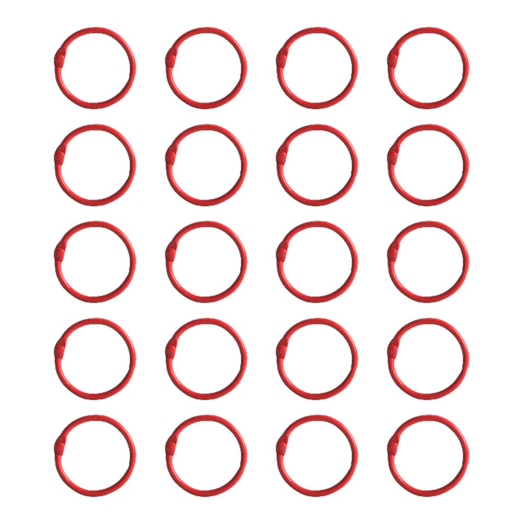 1 комплект из 20 вставных колец с металлической пряжкой-красный-внутренний 25 мм