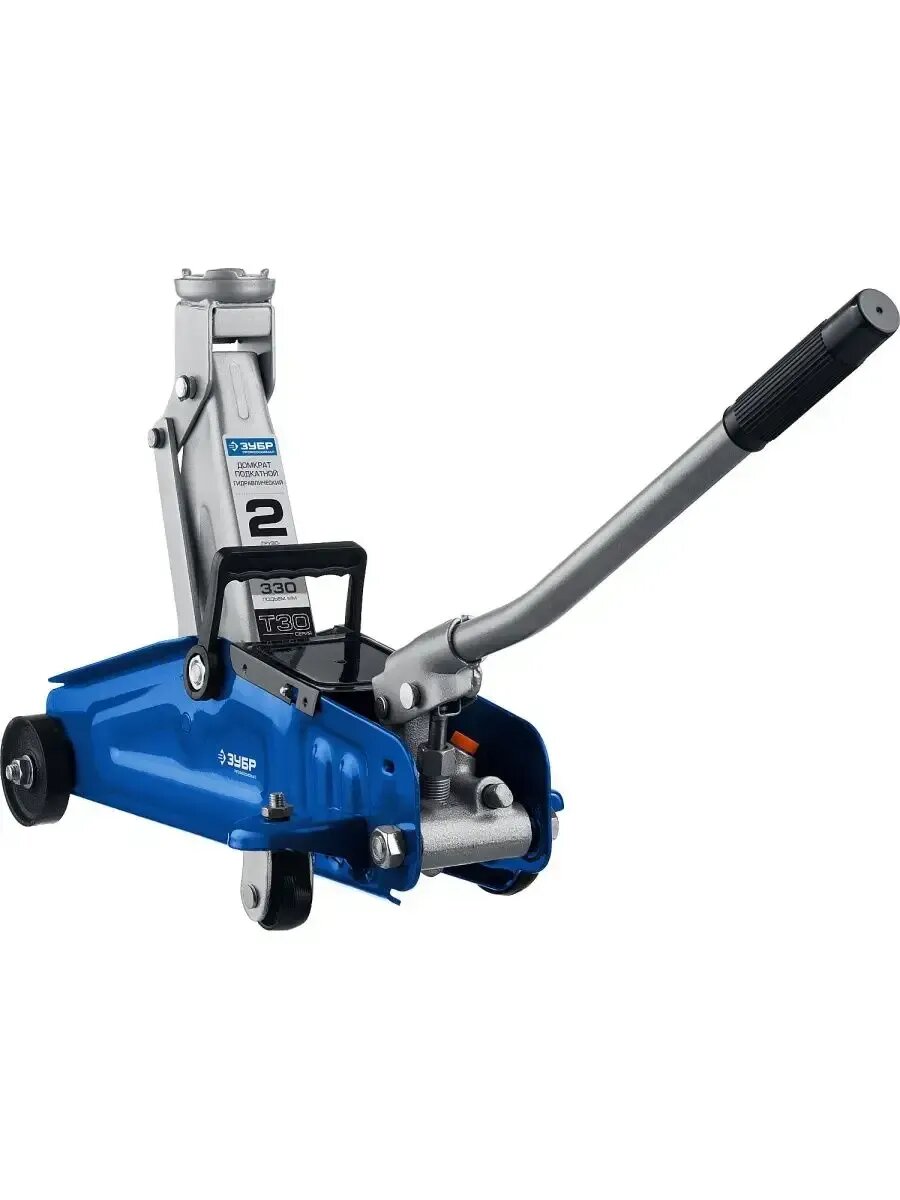 Гидравлический подкатной домкрат ЗУБР 43053-2 синий, 2 т, 7.3 кг, автомобильный