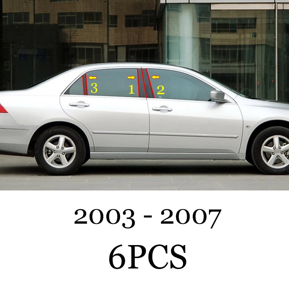 Для Honda Accord 10 9 8 7 автомобиля B C столб средняя центральная колонна ПК отделка окна черные пластиковые декоративные полосы наклейки For Accord 7th 03-07