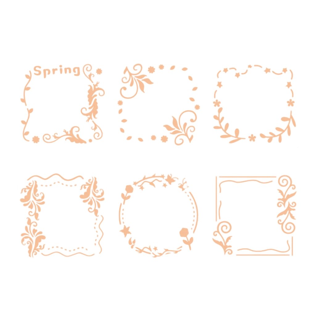 6 шт. Шаблоны для флористики, цветочные трафареты для рисования на стенах, цветочные трафареты