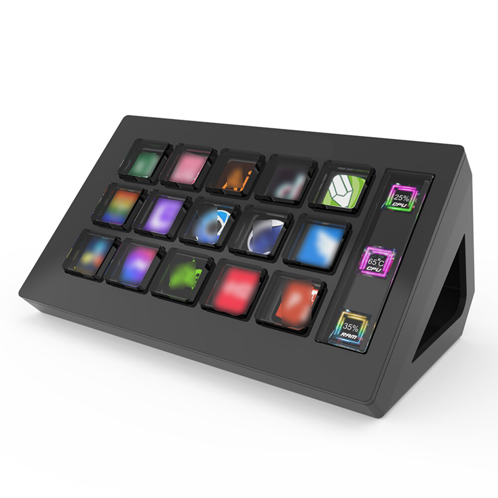 Универсальный контроллер Stream Deck Studio с 15-мя макроклавишами для OBS Twitch YouTube, совместимый с ПК и Mac, черный/белый цвет, материал ABS, 15 клавиш, поддержка Windows/MacOS, ПО OBS YouTube vMix, проводное подключение, размер упаковки