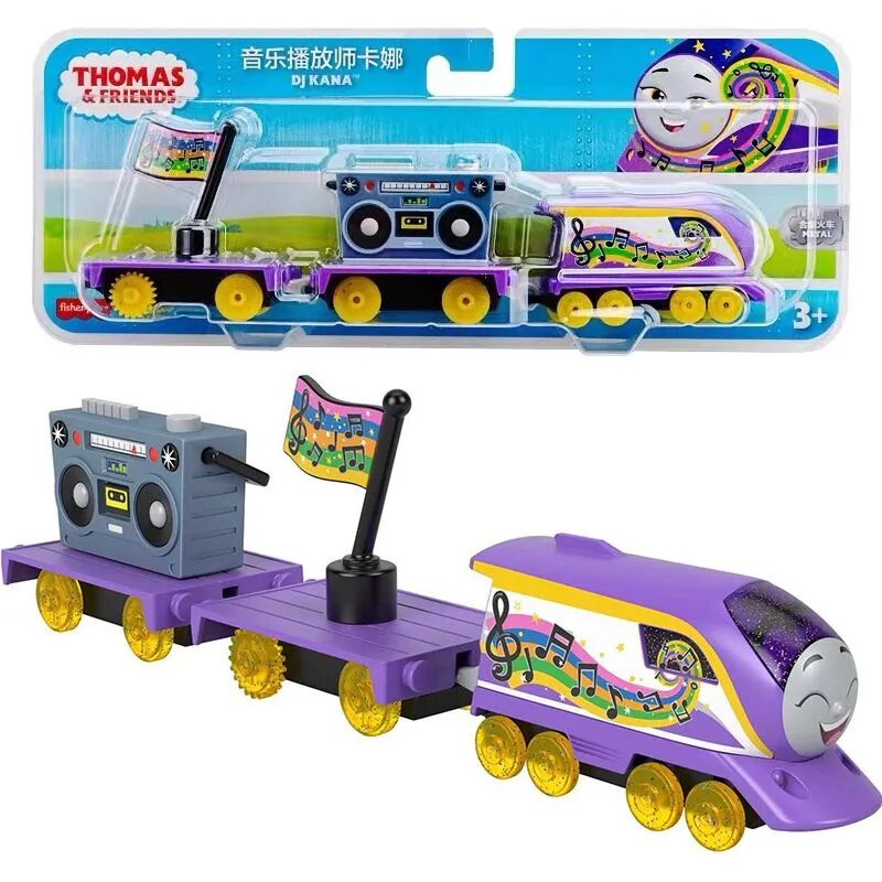 Паровоз Thomas & Friends DJ Kana с вагонами и грузовыми элементами из металла/пластика для детей от 3 лет