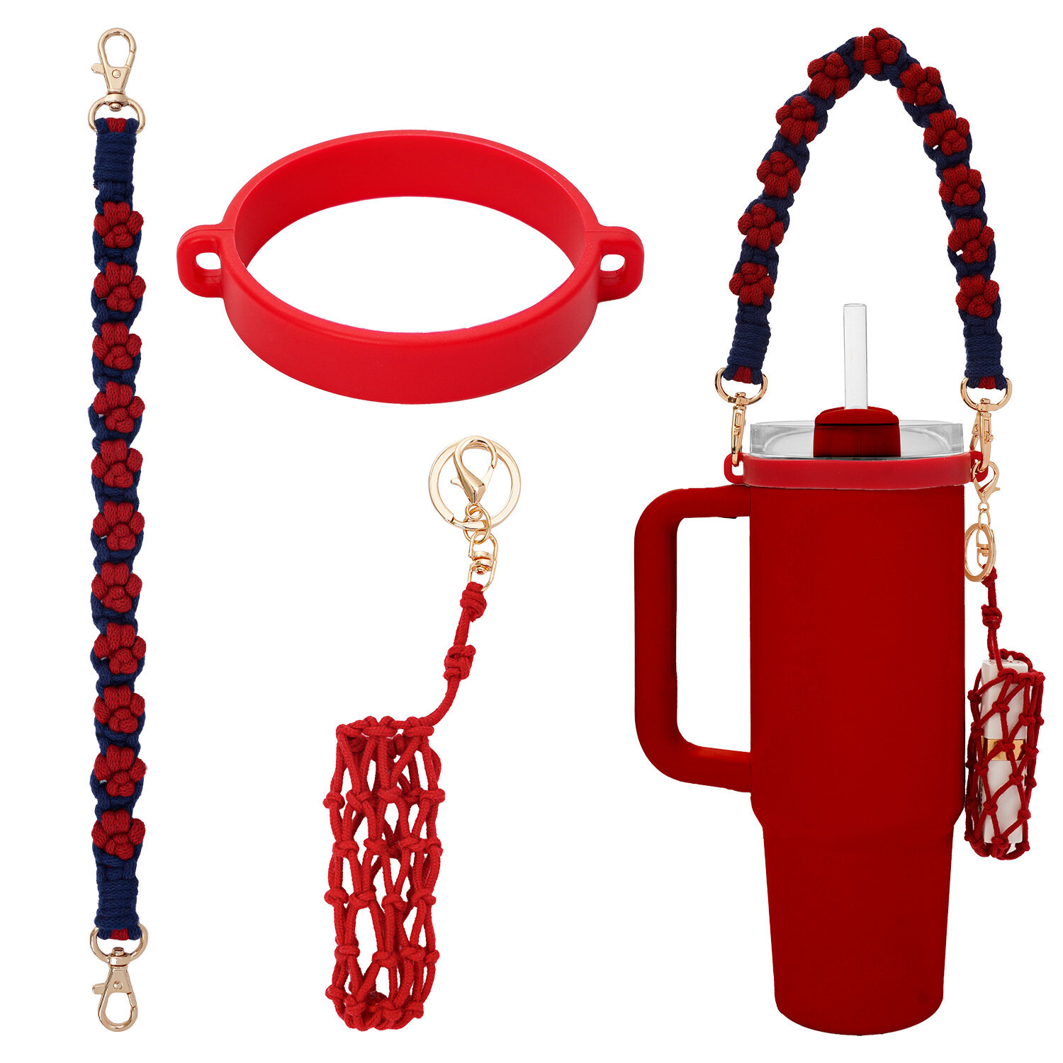 Новая высококачественная креативная кружка с кошачьей лапкой, ручная вязка, с ремешком для портативной бутылки Stanley