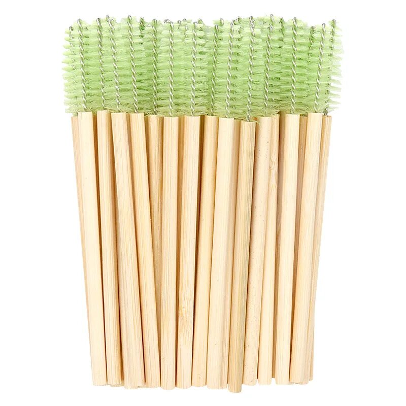 Кисти для наращивания ресниц бамбуковые, Light Green, 50 шт