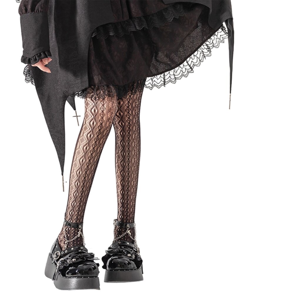 Леггинсы для чулок в сеточку с рисунком, Женские Колготки с высокой талией, Чулки в сеточку До бедра, Колготки