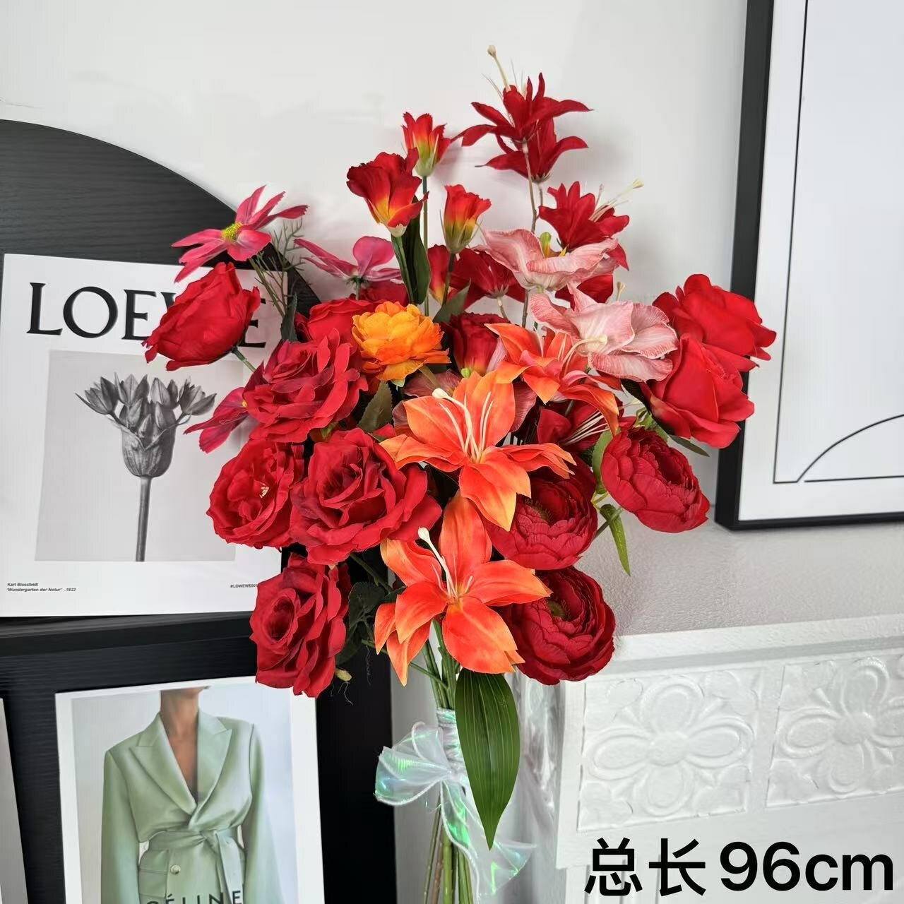 Красная серия искусственных цветов, китайское свадебное украшение, DIY цветочная композиция, искусственные цветы, наземная композиция, декоративные цветы для сцены