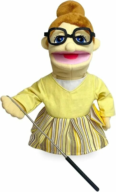 Ручная кукла Учитель 50 см Мягкая игрушка с подвижным ртом для детей и взрослых