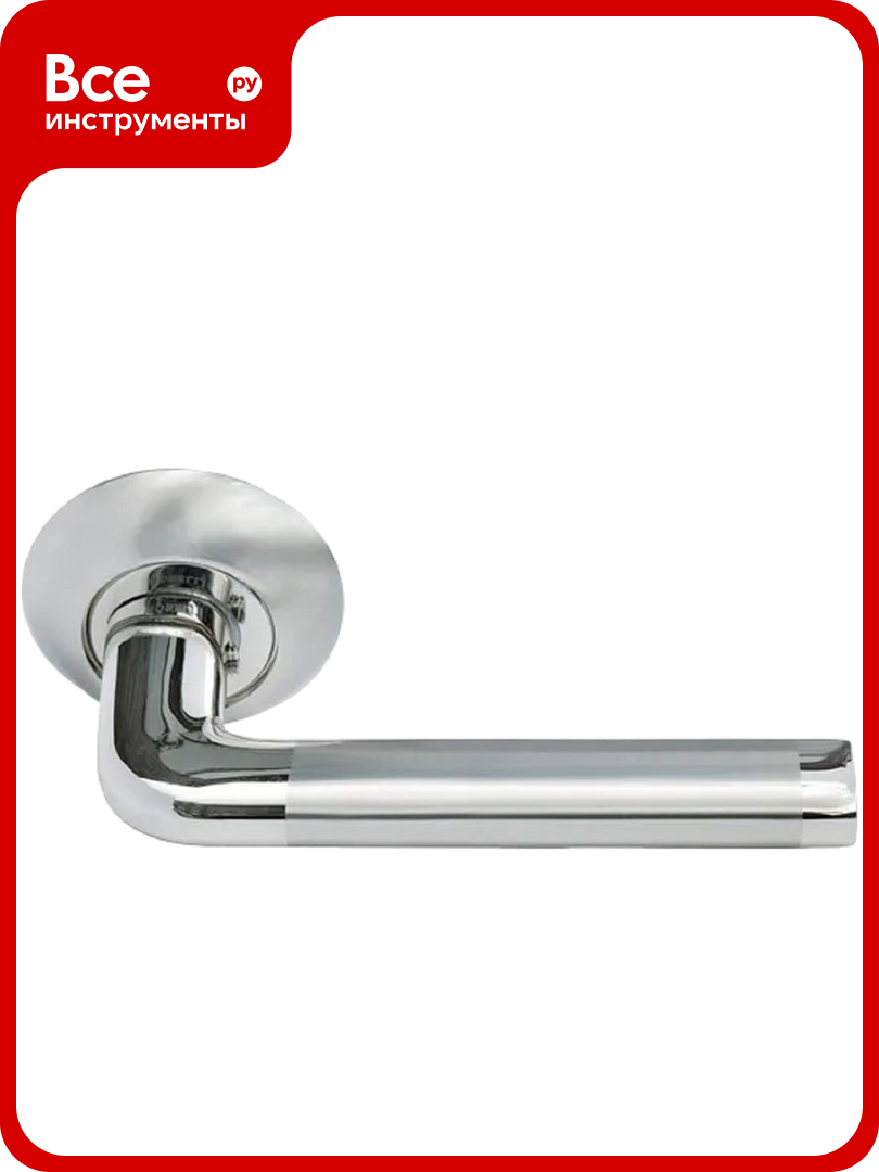 Дверная ручка MORELLI DIY MH-03 SN/CP Колонна, белый никель/хром 9010537