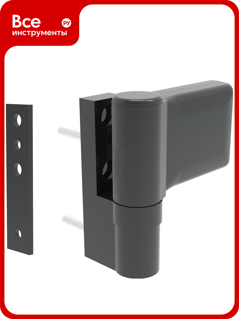 Петля для ПВХ дверей DORF до 100 кг. Черная RAL 9005 для узкого профиля DORF_DHS_100_9005(500al)