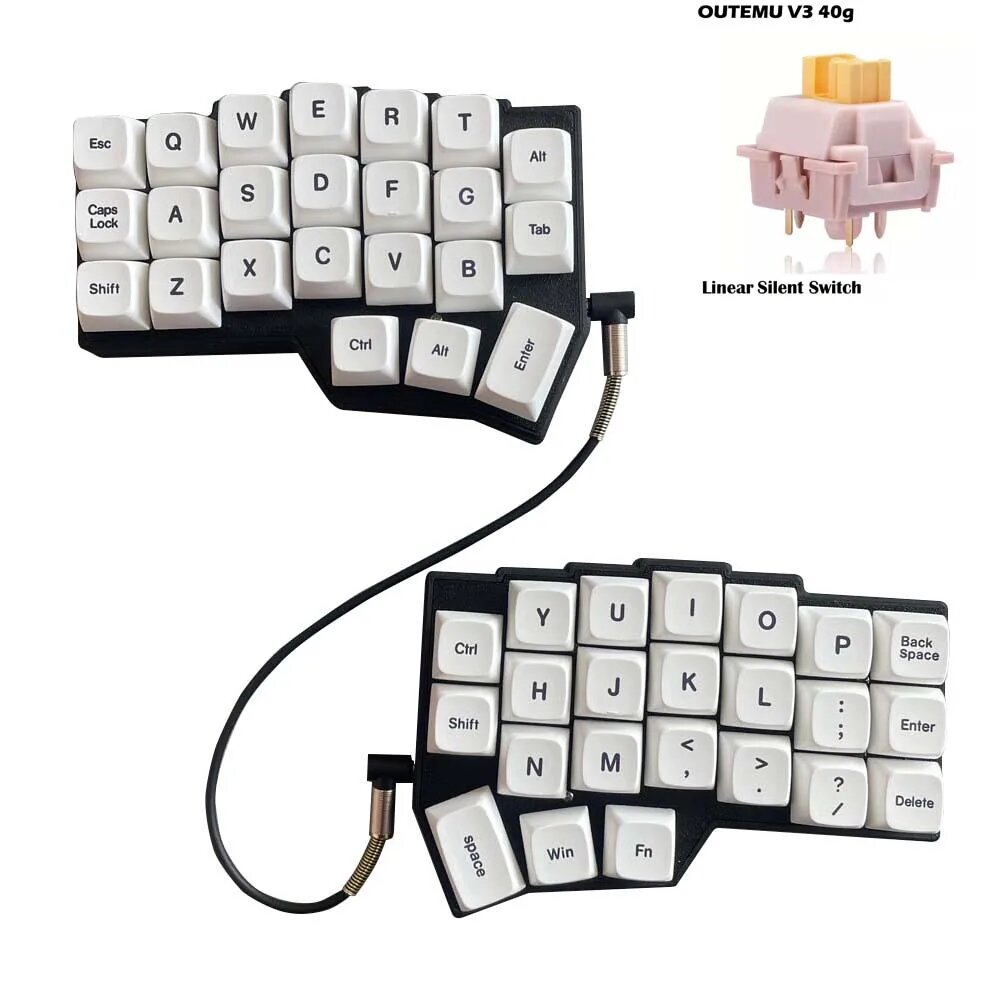 Corne V4.1 Сплит Механическая Клавиатура Outemu Silent BW Full Keyboard