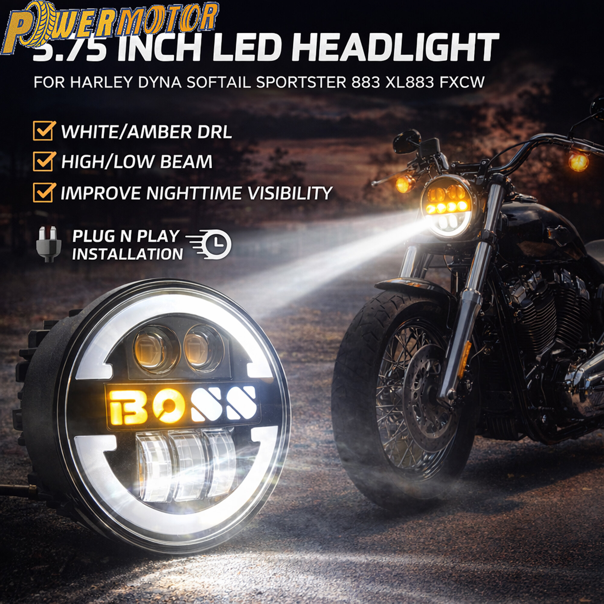 5.75 inch Модификация мотоциклетной светодиодной фары и дневных ходовых огней For Harley Dyna Softail Sportster 883 XL883 FXCW