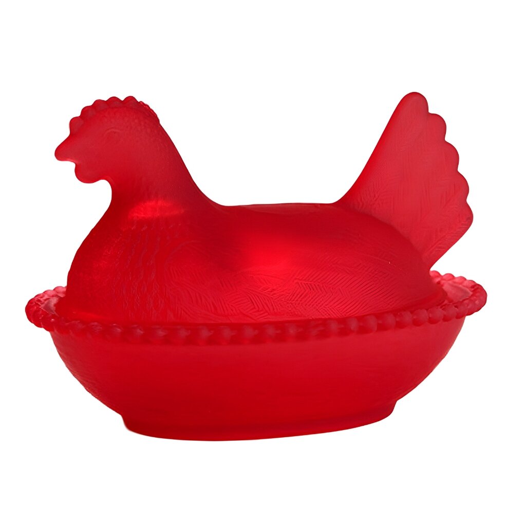 Хрустальная коробка для конфет "Курица в гнезде" с закрытой крышкой для конфетницы