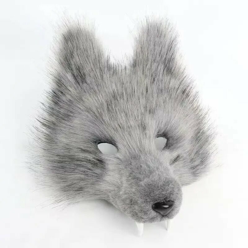 Набор костюмов волка-маска/хвост/перчатки, 5 цветов, для Хэллоуина, съемные клыки, универсальный размер