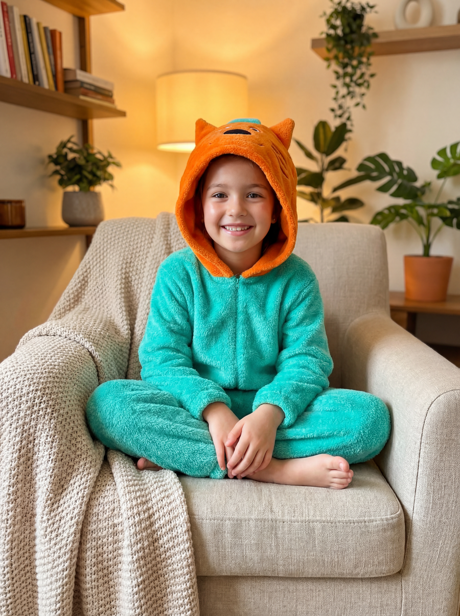 Кигуруми  Три кота, размер 116-122, бирюзовый