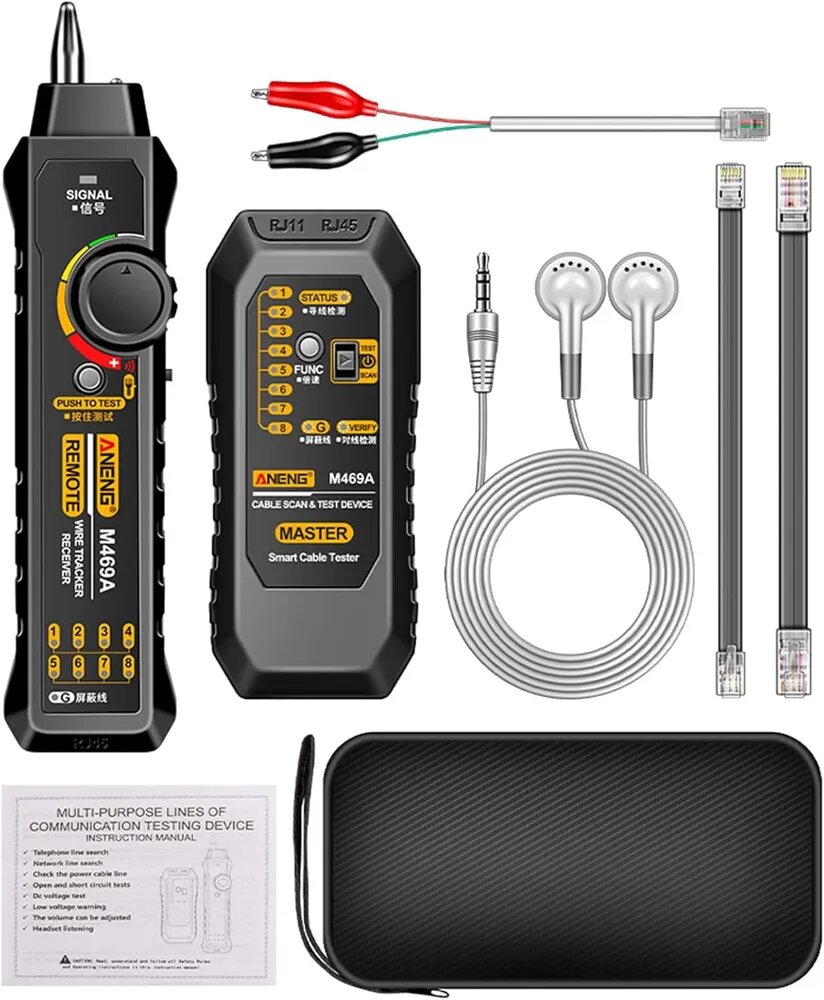 Тестер кабеля RJ-45+RJ-11 / интернет кабеля. это незаменимый инструмент для проверки и диагностики сетевого кабеля.