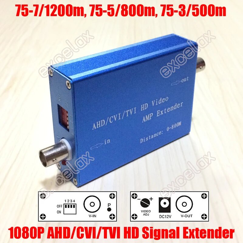Усилитель видеосигнала Excelax AHD/CVI/TVI Extender 1200M AU Power Adapter