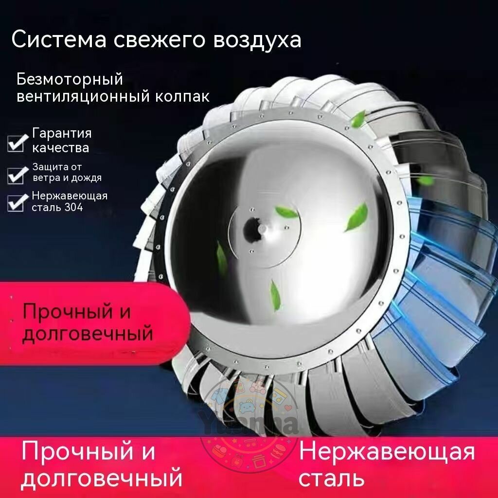 Турбодефлектор нержавеющая сталь, дефлектор для вентиляции, внутренний диаметр 160 мм