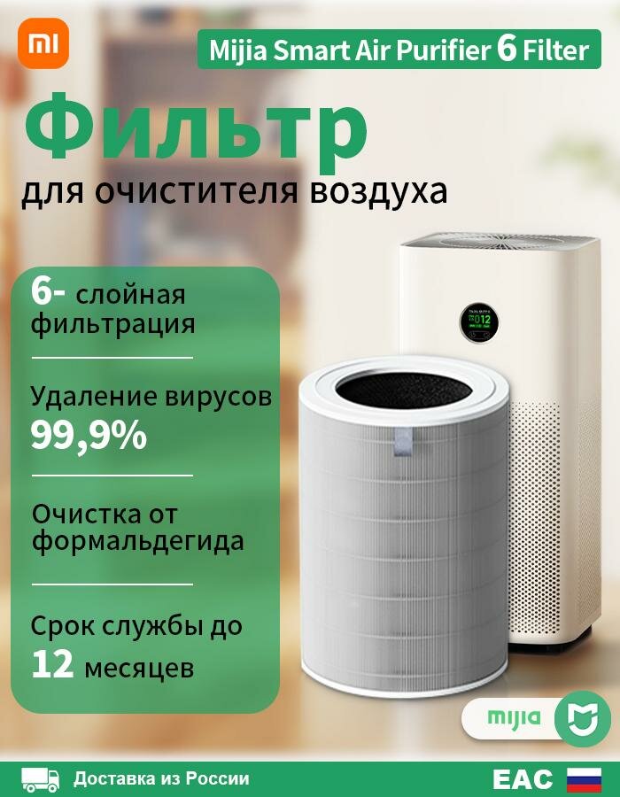 Фильтр для очистителя воздуха Xiaomi Smart Air Purifier 6 Filter EU