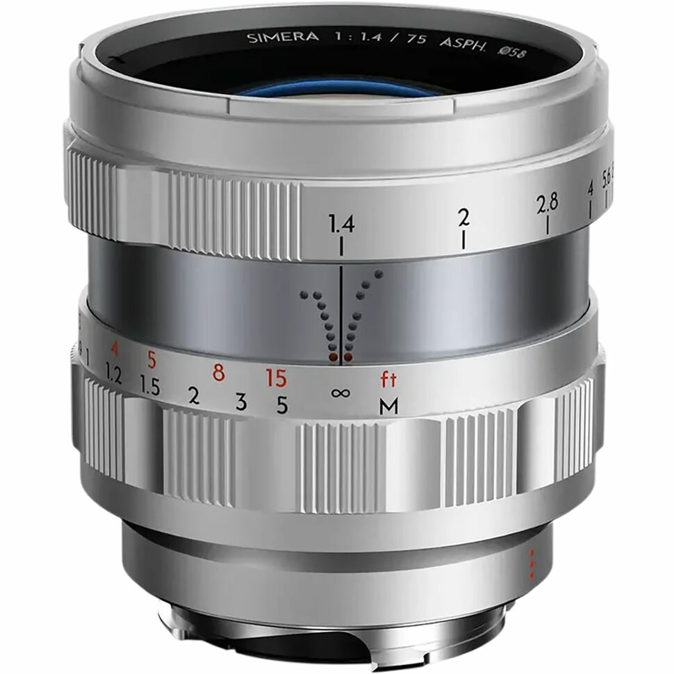 Объектив Thypoch Simera 75mm F1.4 FF M-mount Серебро, ручная фокусировка